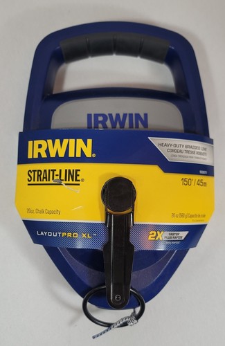 Irwin Plastic STRAIT-LINE Layoutpro XL 150' Crank Chalk Line Reel ...