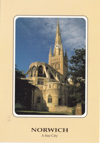 Norwich Cathedral Postcard posted 1998 creased | eBay UK