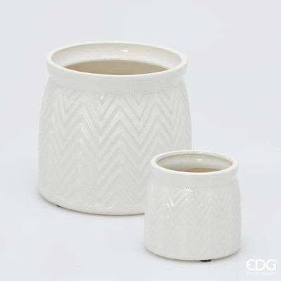 EDG Vaso cachepot spiga 2 pz 16,5H 18,5D bianco | eBay