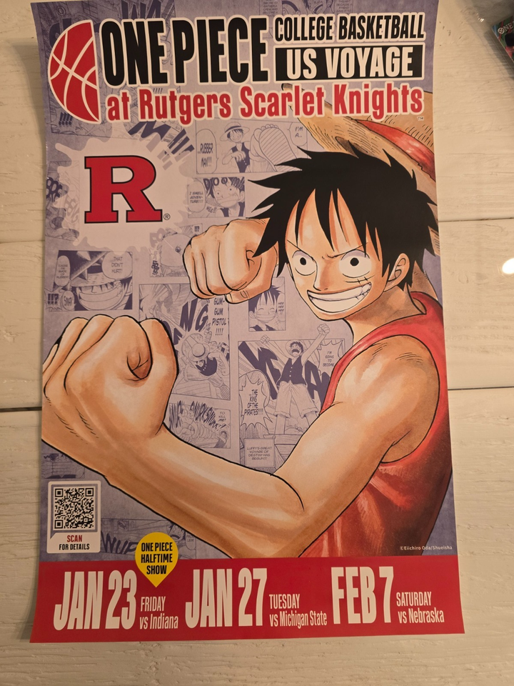 ONE PIECE MONKEY D. LUFFY College Basketball TRADING CARD + POSTER + T ...