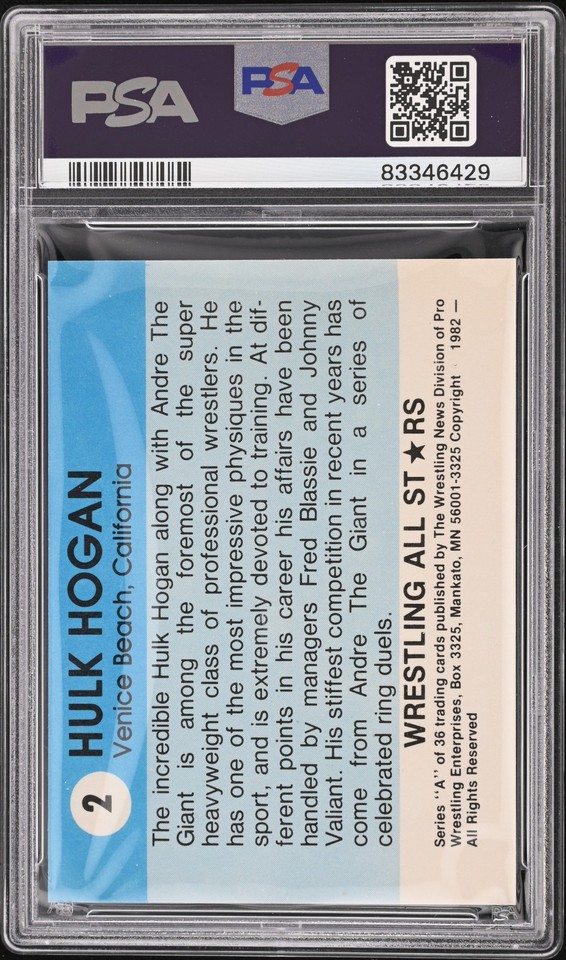 1982 WRESTLING ALL-STARS SER A #2 HULK HOGAN PSA 8 | eBay