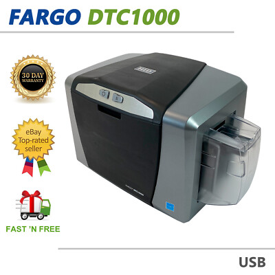 HID Fargo DTC1000 Thermal Transfer Full Color ID Card Printer X001800-1 ...