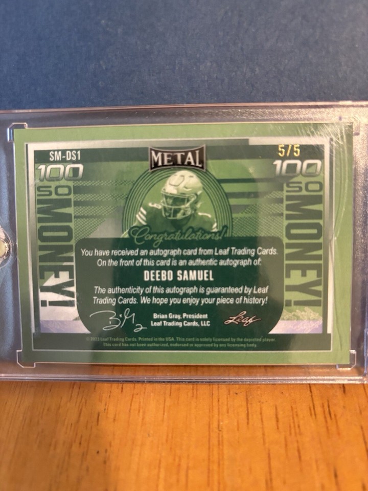 2023 Leaf Metal 100 So Money! Debo Samuel Auto 5/5 EBay 1/1 | eBay