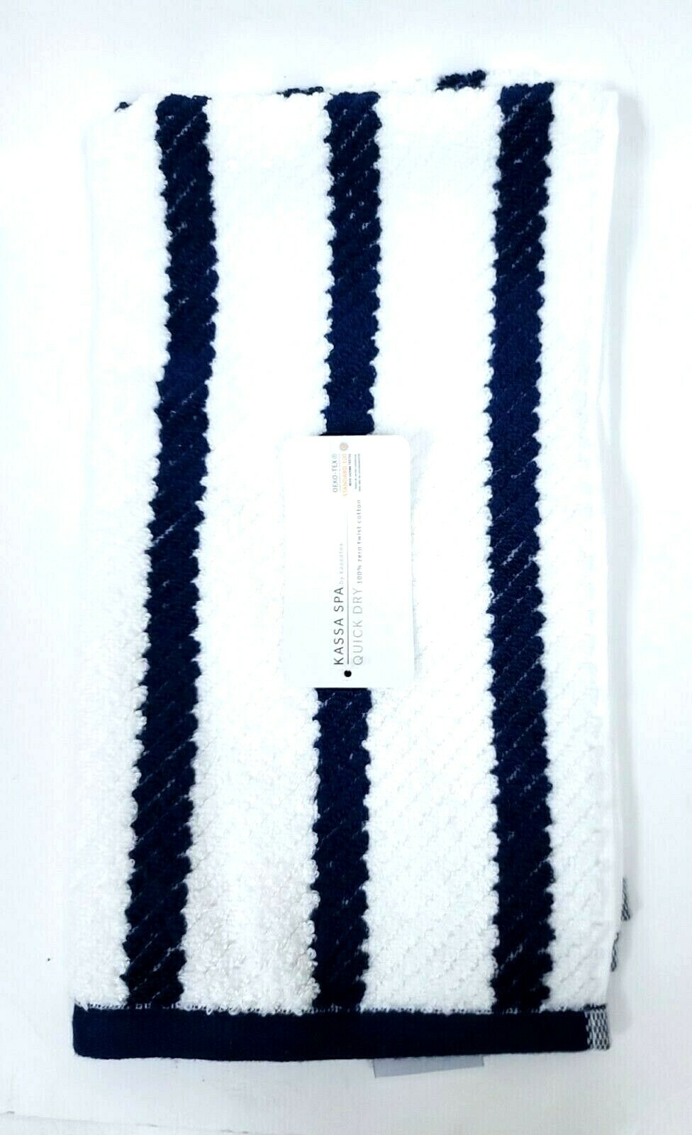 KASSA SPA WHITE,NAVY BLUE QUICK DRY ZERO TWIST COTTON BATH,HAND,WASH ...