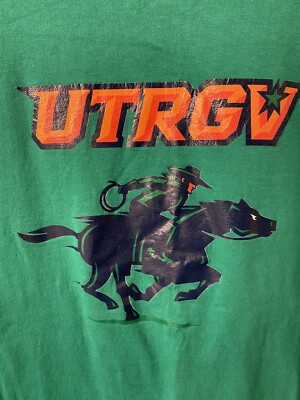 Mens Gildan Softstyle UT RGV Vaqueros T-Shirt Green Large LG | eBay