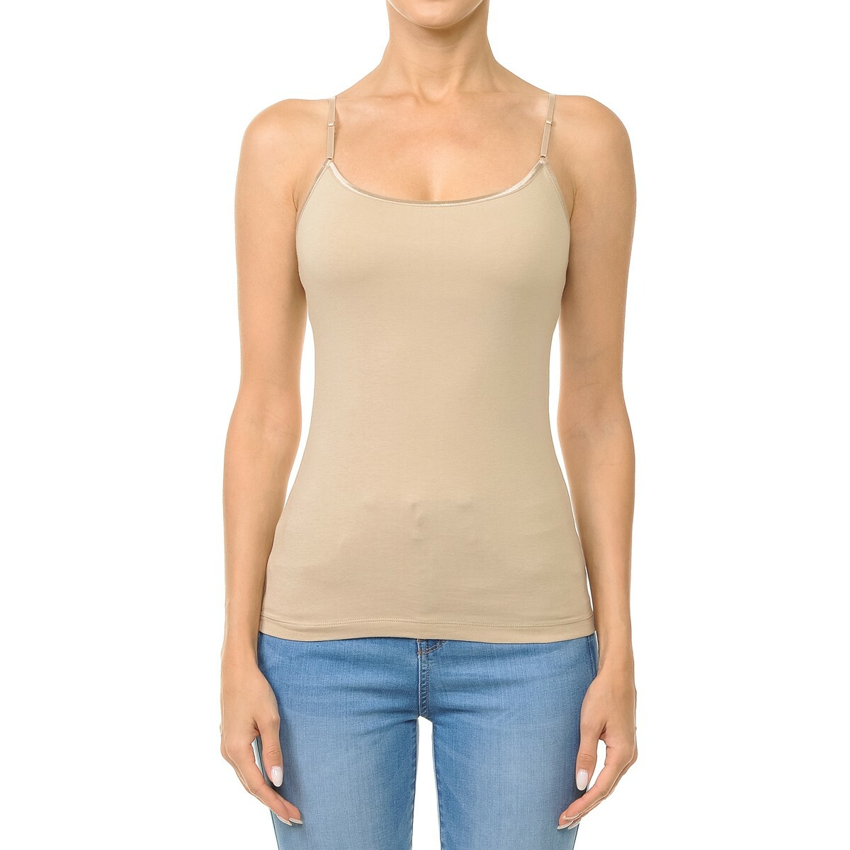 WOMEN CAMI CAMISOLE COTTON SPANDEX WITH BRA SHELF TANK TOP REG N PLUS S ...