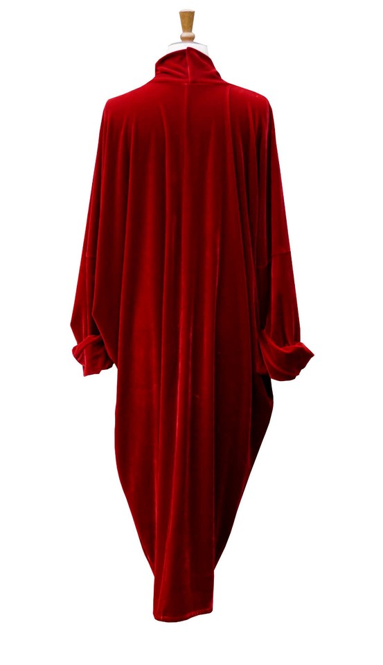 Baylis Knight Red Velvet Duster Coat Oversize Boho Retro Festival opera ...