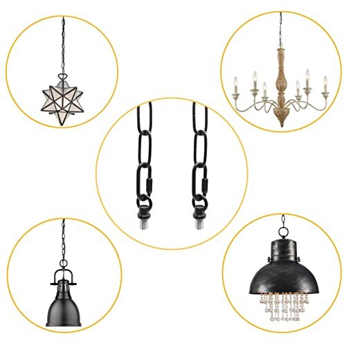 6 Feet Pendant Light Fixture Chain Lighting Hanging Chain Extension ...
