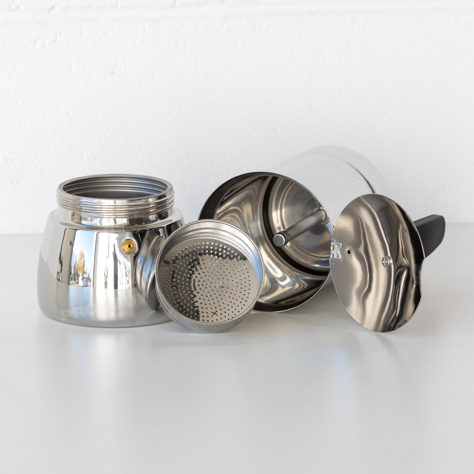 Stove Top Italian Cafetiere 360ml 9 Cup Stainless Steel Cafe Coffee ...