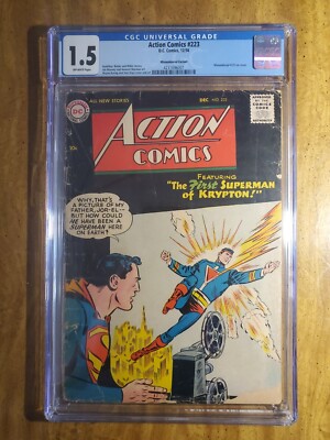 Extremely Rare Superman Comic Book Grail ACTION COMICS #223 Graded Via ...