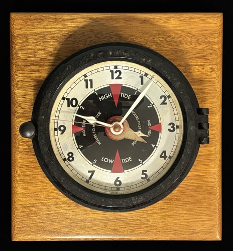 Vintage Chelsea Black Case Nautical Marine Ships Clock and High Low ...
