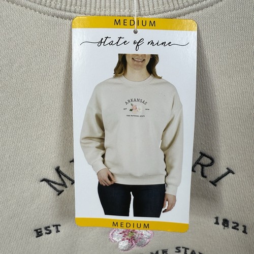 STATE OF MINE Women's Missouri Show Me State Sweatshirt Sz-Medium Stone ...