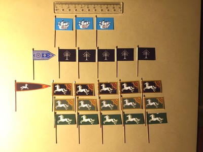25x 15mm LOTR Lord Of The Rings GONDOR ROHAN & DOL AMROTH flags ...