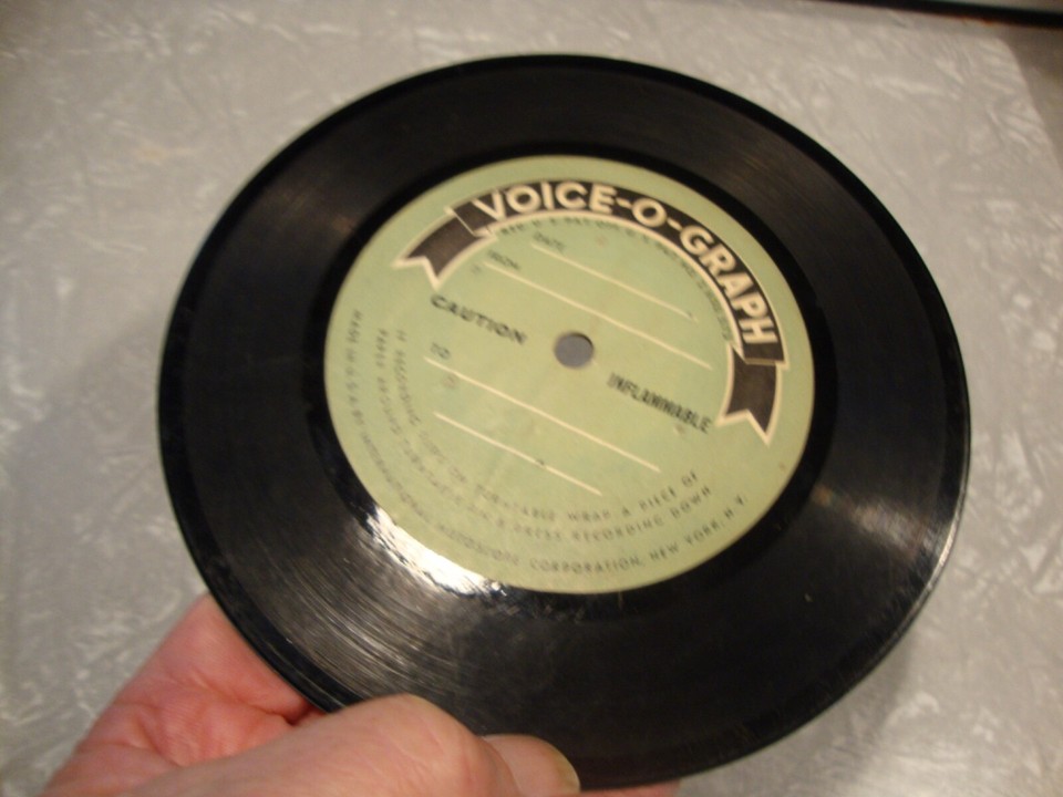Voice-O-Graph Record Circa 1940's | eBay