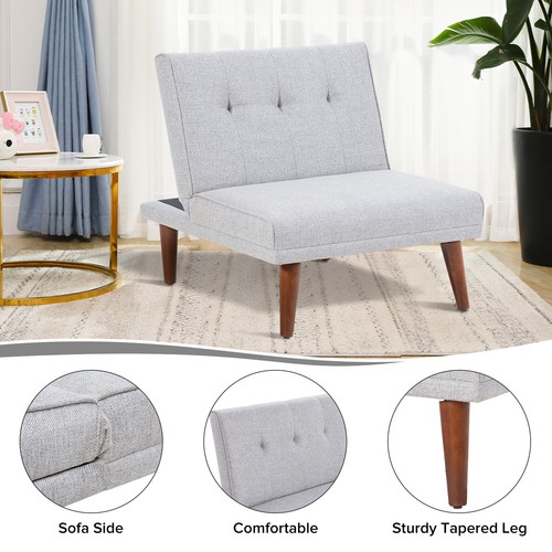 Mini Recliner Futon Chair Sofa w/Adjustable Backrest, Small Couches for ...