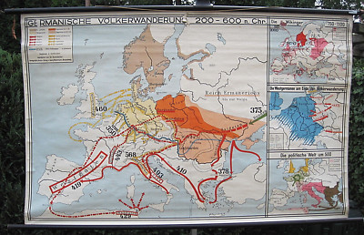 Wandkarte Germanische Völkerwanderung 183x112 migration by germanic ...