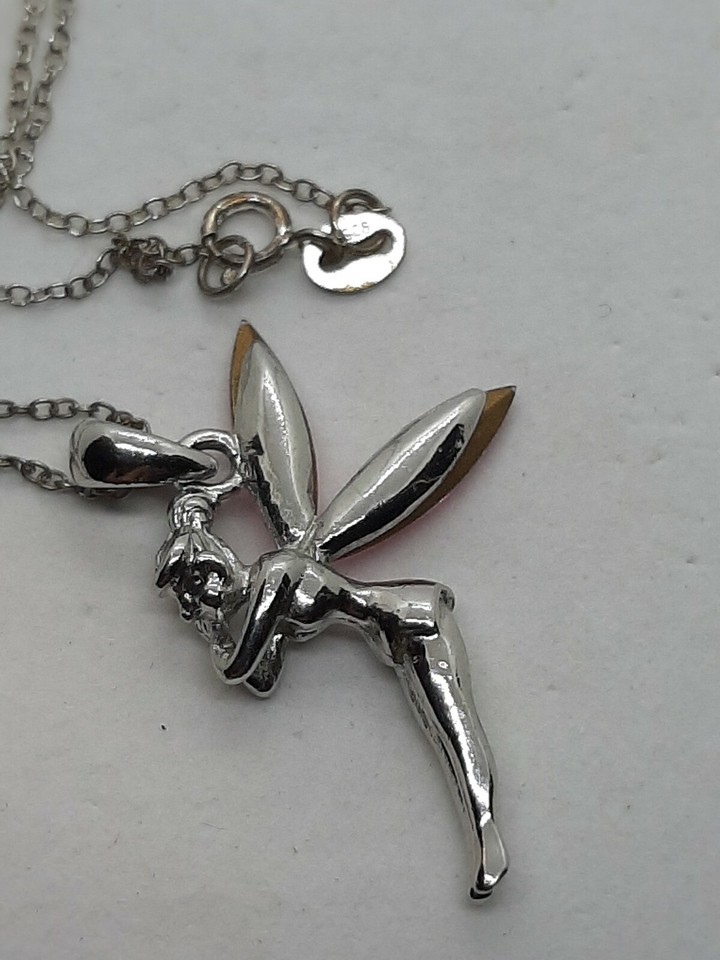 Tinkerbell Pink Swarovski Crystal Tinker Bell Fairy Pendant 16 ...