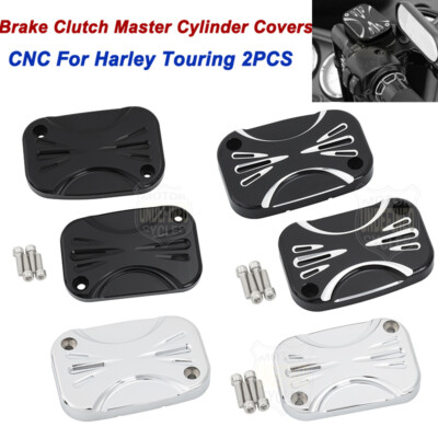 Front Brake Clutch Master Cylinder Covers For Harley Touring Road ...