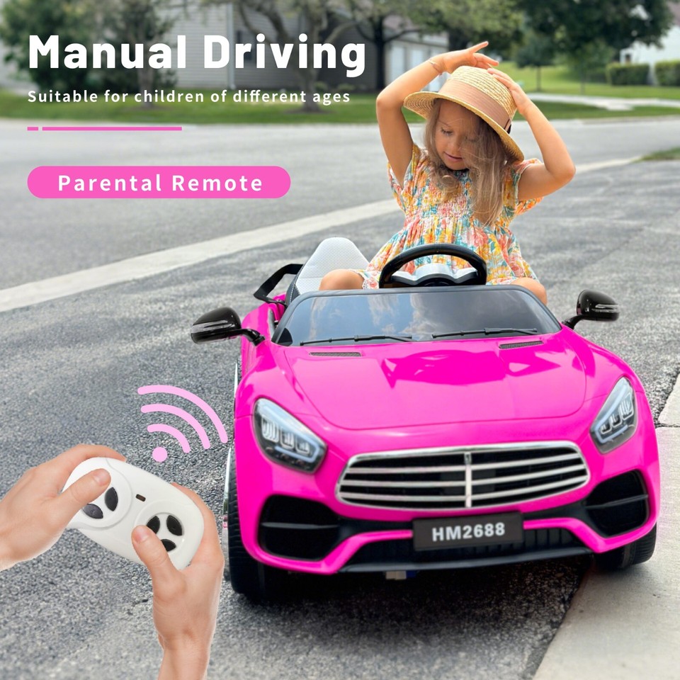 12V Kids Ride on Toy 2 Seater Power Wheels Electric Car Parental Remote ...