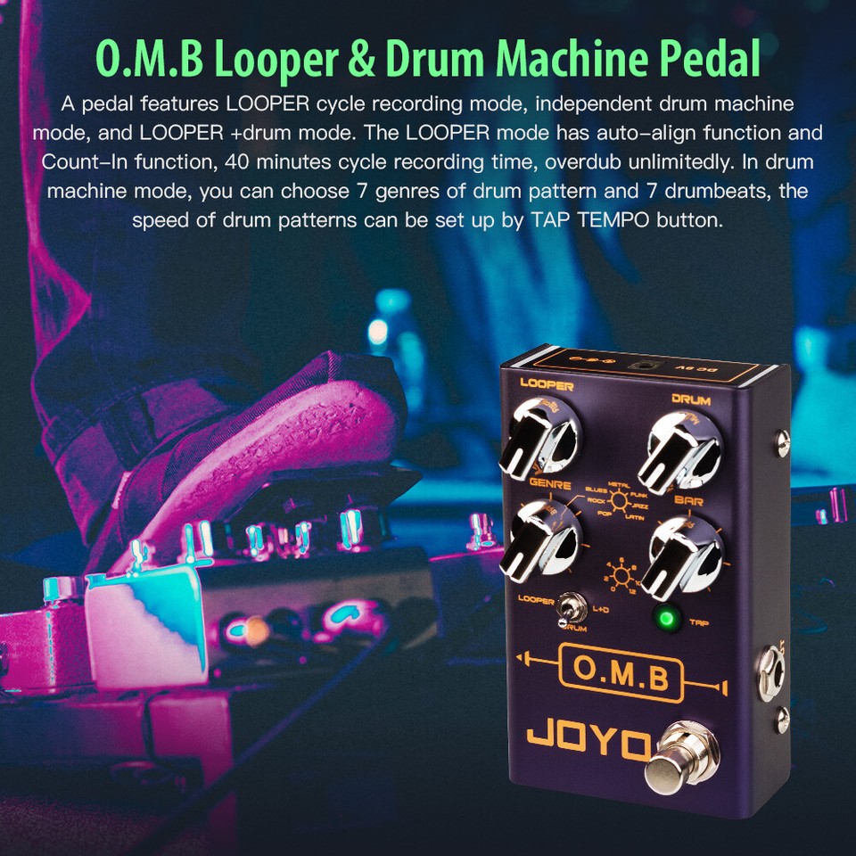 JOYO Looper & Drum Machine Guitar Pedal TAP TEMPO Multi Effects Pedal ...