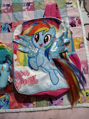 MLP LOT MY LITTLE PONY LAP Baby BLANKET MINI BACKPACK Rainbow Dash ...