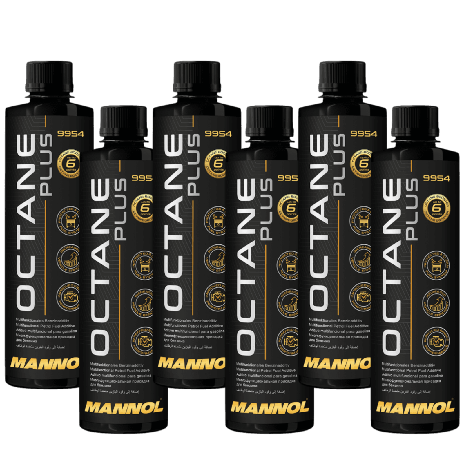 6 x MANNOL Octane Plus Booster Performance Petrol Fuel Additive 450ml 3 ...