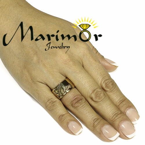 Gold Plated Stainless Steel 316, 11mm Wide Love Wedding Band Ring Sizes ...