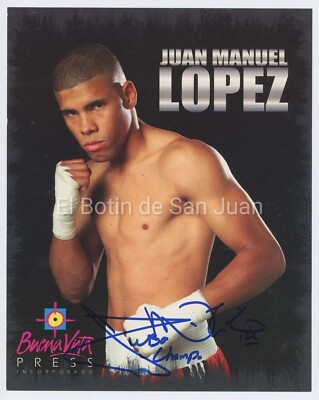 VINTAGE SIGNED PROMO PHOTO / BOXER - JUAN MANUEL LOPEZ / PUERTO RICO #1 ...