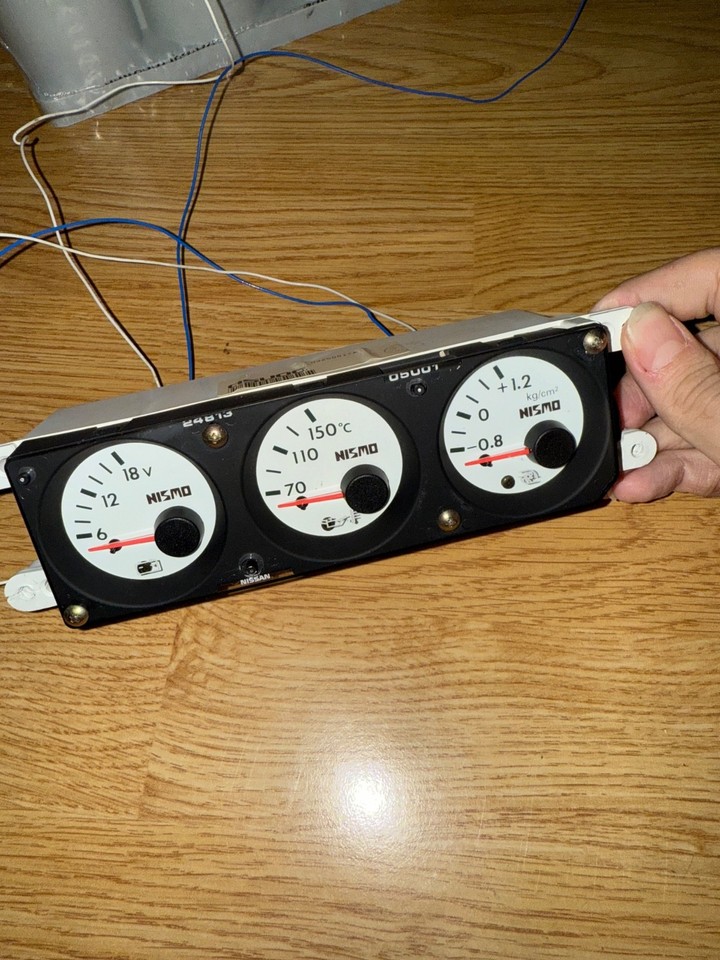 NISMO DIN METERS SKYLINE GTR R32 BNR32 GAUGE CLUSTER WHITE RARE MINE’S ...