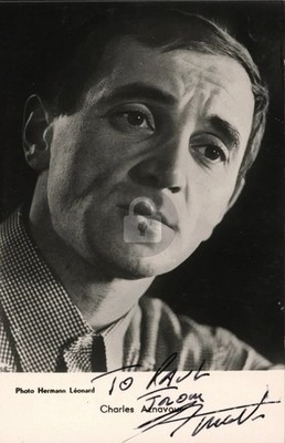 Charles Aznavour Signed Autograph Photo Postcard COPY | eBay