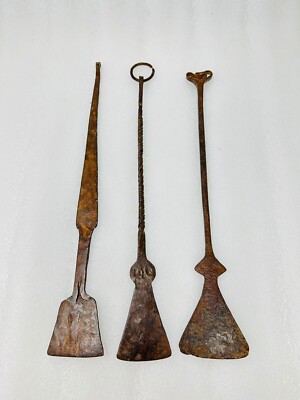 Antique Iron Hand Forged Cooking Tool Scraper Spoon Old Kitchenware ...