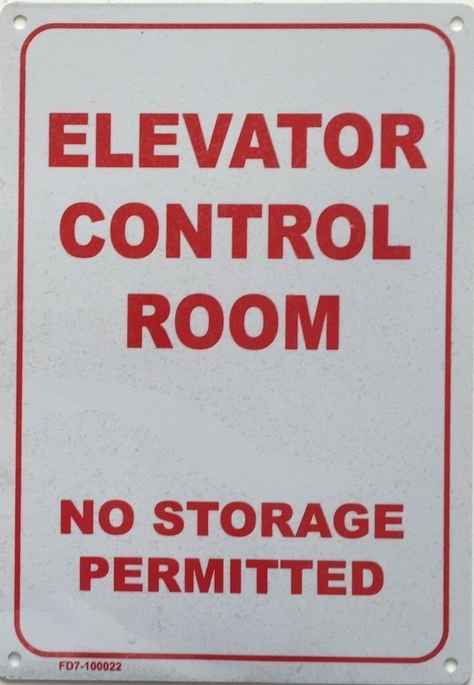 ELEVATOR CONTROL ROOM NO SIGN (ALUMINUM 10X7)-REF24-1027 | eBay