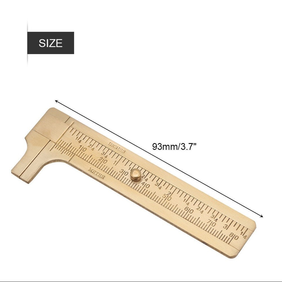 2pcs Brass Scale 80/100mm Sliding-Gauge Vernier Caliper Ruler Measuring ...