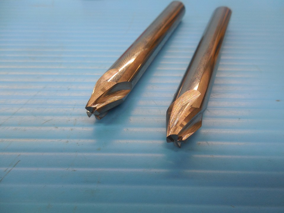 2PC LOT NEW CARBIDE ANGLED END END MILLS 3/8 SHANK | eBay