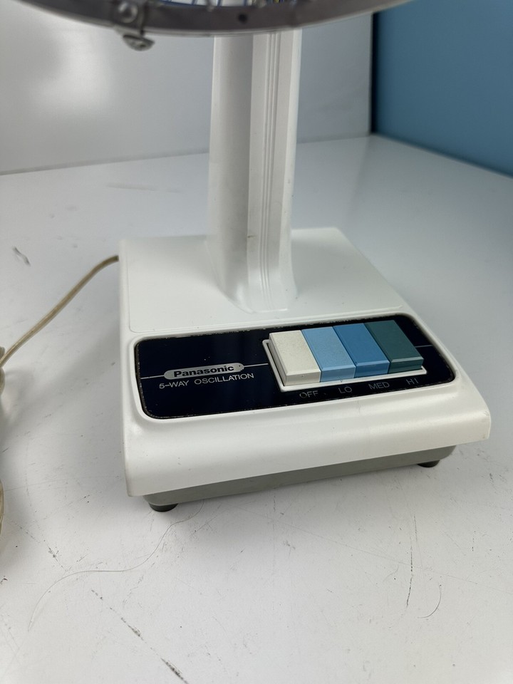 MINT Panasonic F-1204 12 5 Way Oscillating Blue Blade Fan Vintage Retro ...