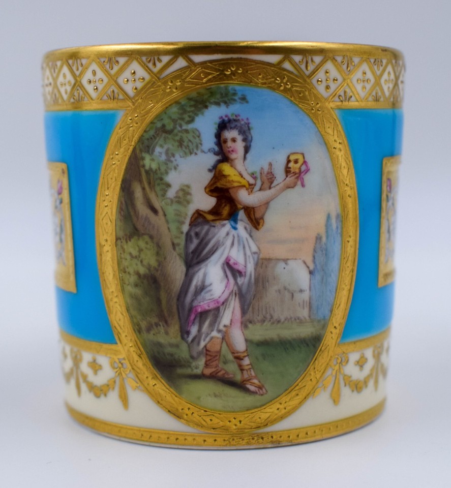 Minton England Museum Quality Hand Painted Raised Gold Turquoise Cup ...
