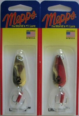 2 Pks. Mepps Little Wolf Spoon - 1/4 oz. - Gold & Gold/Red | eBay