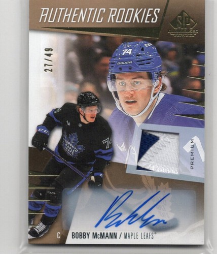 2023-24 Sp Game Used Hockey Bobby McMann Authentic rookies Gold RPA 27/ ...