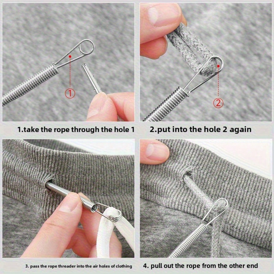 Elastic Threader Clips Rope Band Drawstring Cord Guide Effortless ...