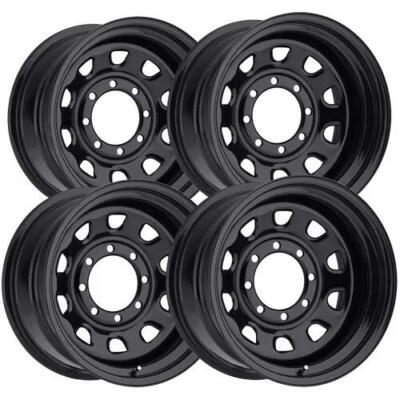 (Set-4) Vision 84H D Window 15x8 5x5 5x127 -19mm Gloss Black Wheels 15 ...