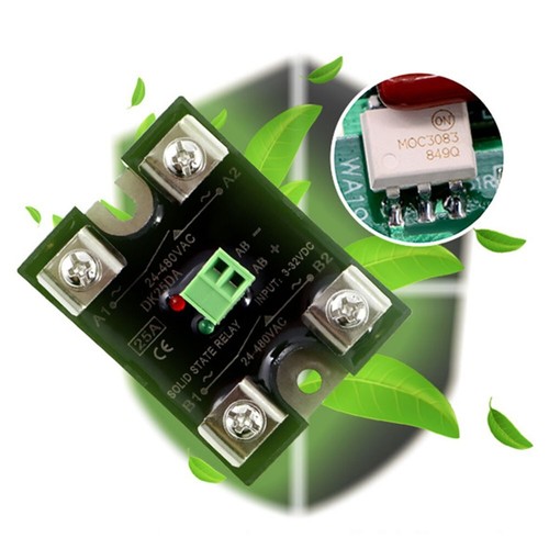 Dual Channel SSR DC Controlled AC 25A Load Current Good Insulation ...