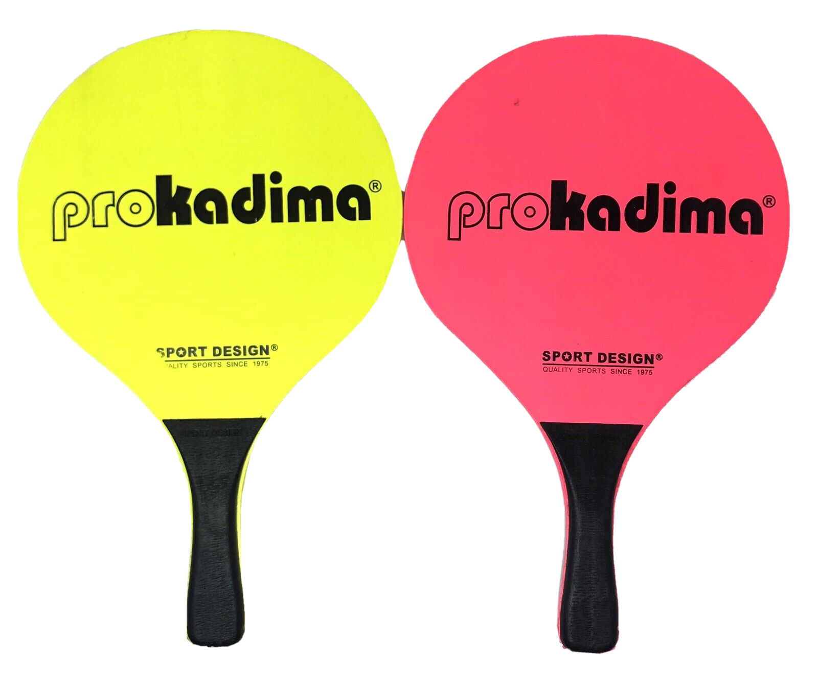Pro Kadima Lot of 2 Sport Design Wooden Paddles Neon Pink & Yellow | eBay