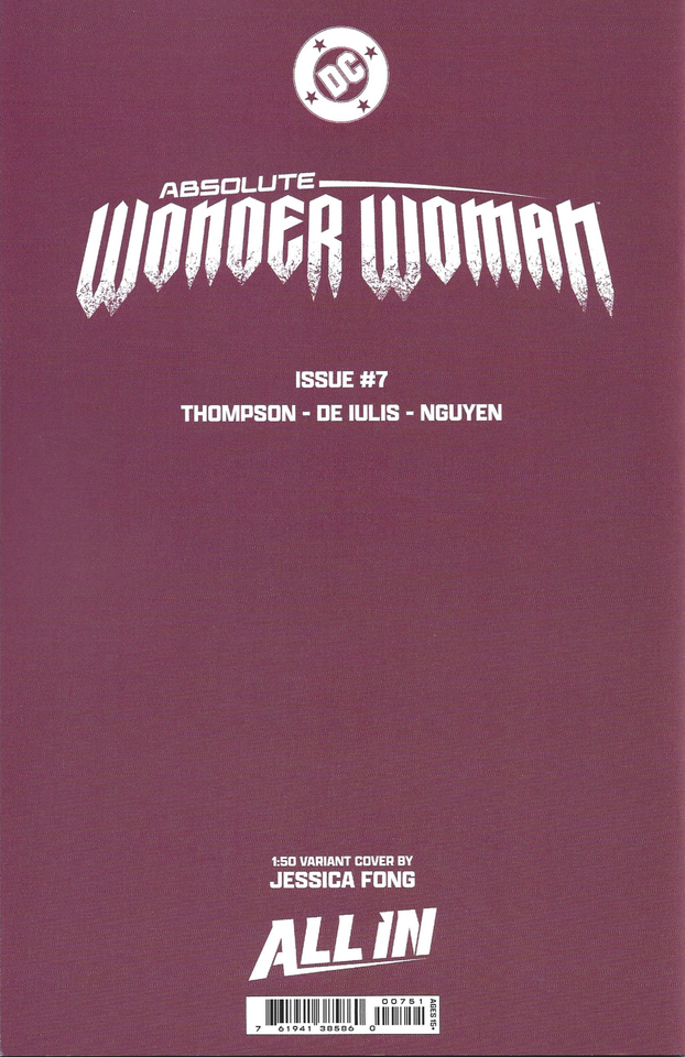 Absolute Wonder Woman #7 1:50 Jessica Fong Virgin Variant DC 2024 | eBay