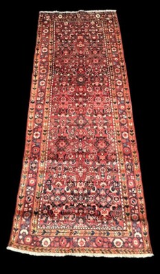 Hand-Knotted Vintage Wool Runner Red Oriental Design 3'6 x 9'3 | eBay