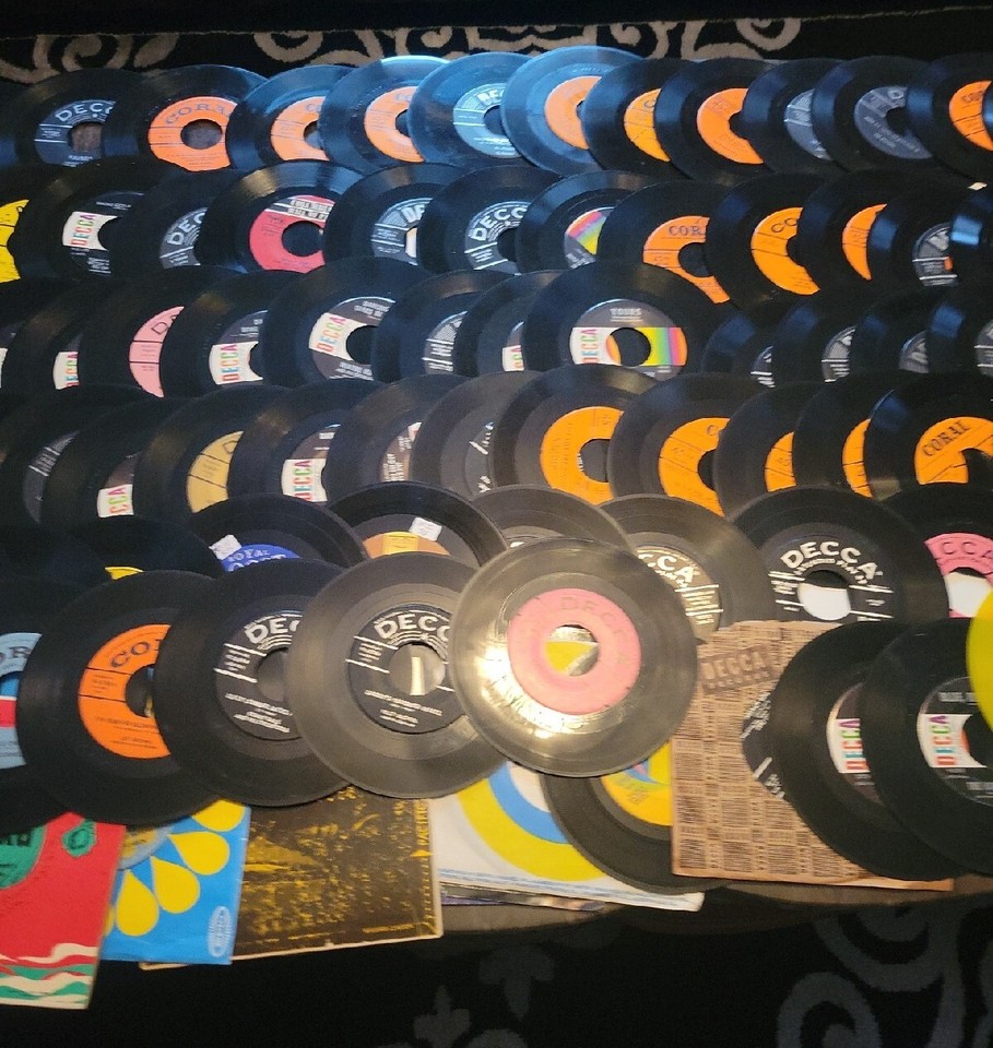 100 Vinyl Records 7" 45s RPM Vintage Lot #2 Craft | eBay
