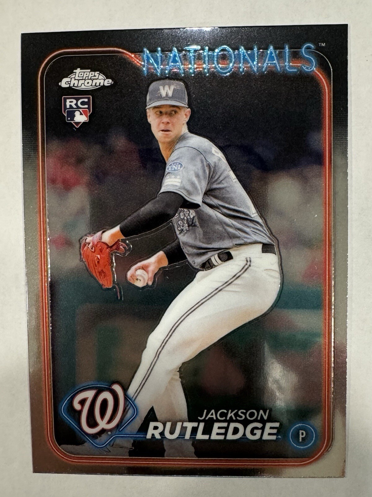 2024 Topps Chrome #42 Jackson Rutledge Rookie Washington Nationals ⚾️ ...