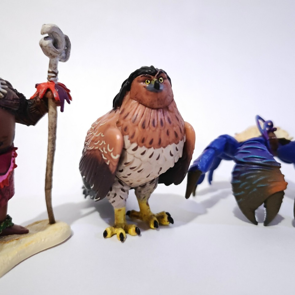 Lot of 5 Princess Moana Figure Toys Maui Pua Pig Hei Hei Maui Hawk King ...