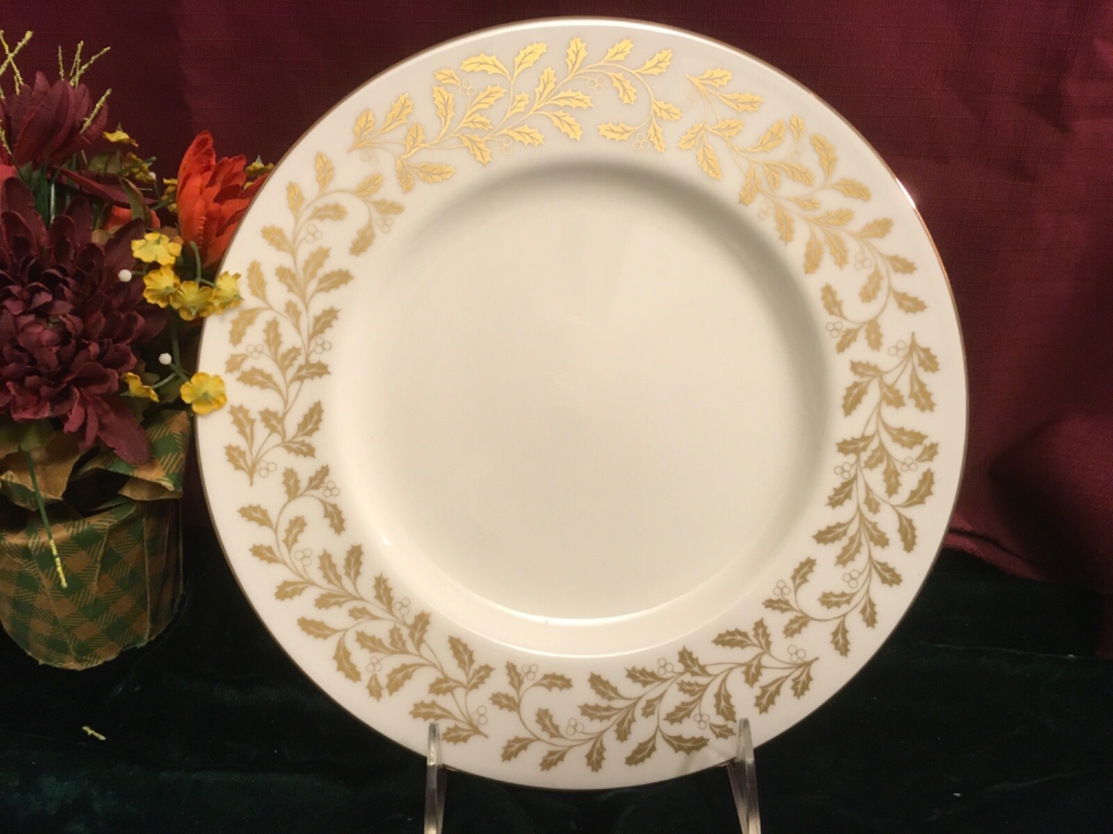 3 Lenox Eternal 9” Accent Plates NEW with tags USA white color gold rim ...