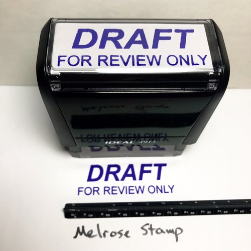 Draft For Review Only Rubber Stamp Purple Ink Self Inking Ideal 4913 | eBay