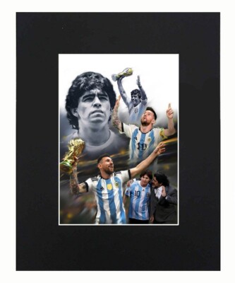 Lionel Messi Maradona Soccer World Cup Champion Portrait Print ...
